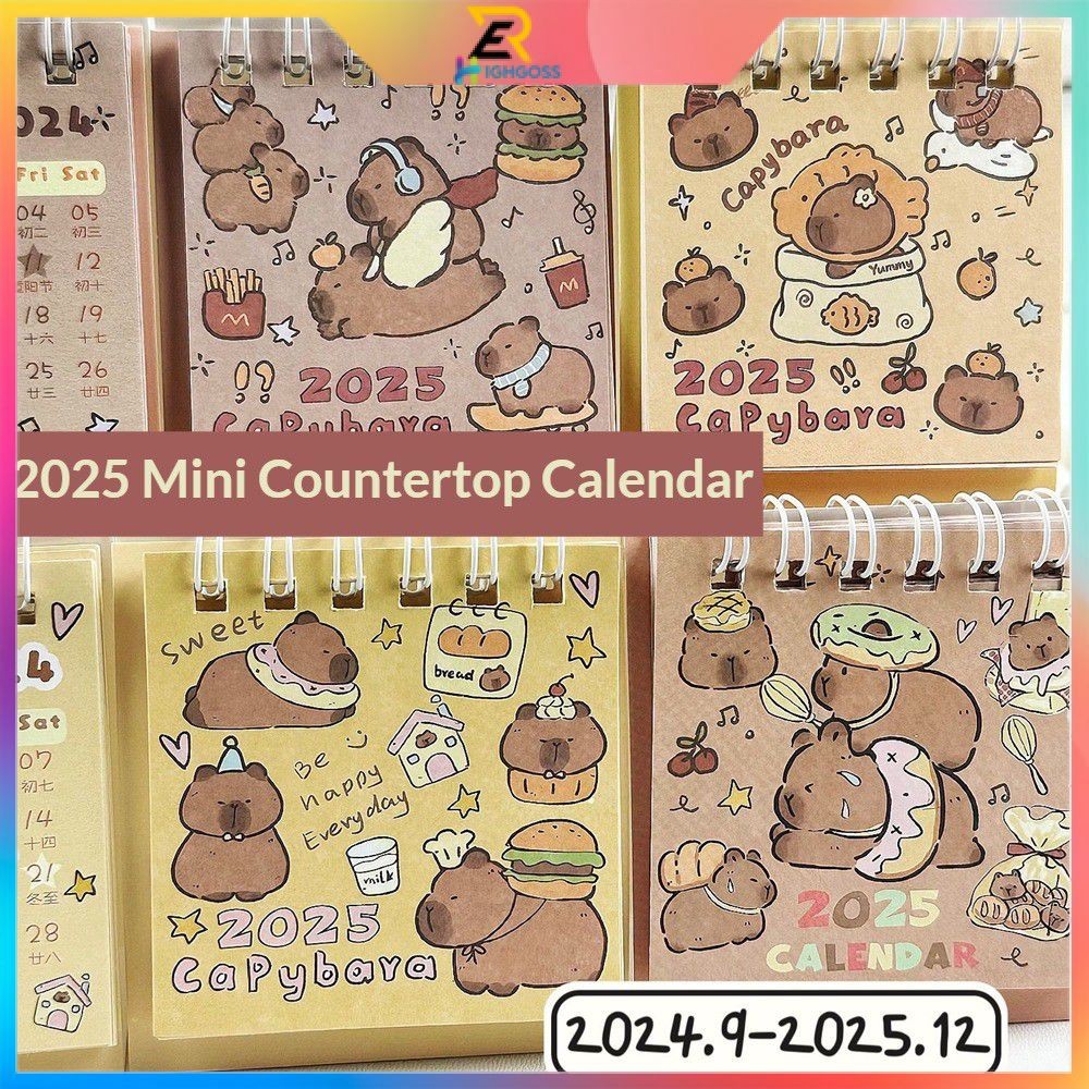 2025 Mini Capybara Calendars Chiikawa Reminder Mini Desktop Calendars ...