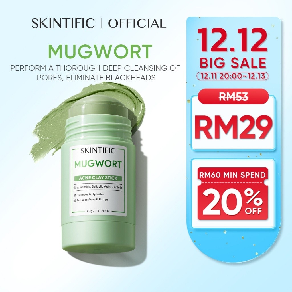 Skintific mugwort clay mask stick mask cleansing clay facial mask ...