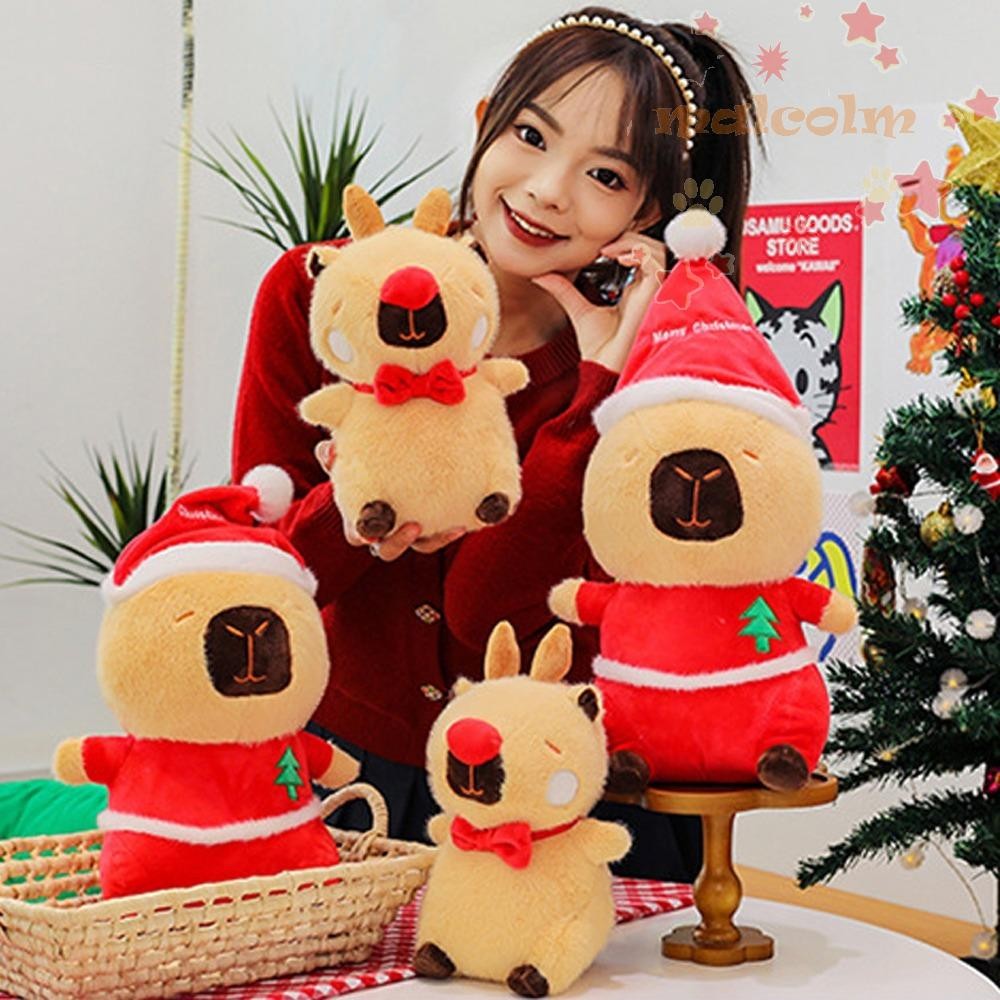 MALCOLM Capybara Plush Doll, Merry Christmas Santa Claus Capybara Plush ...
