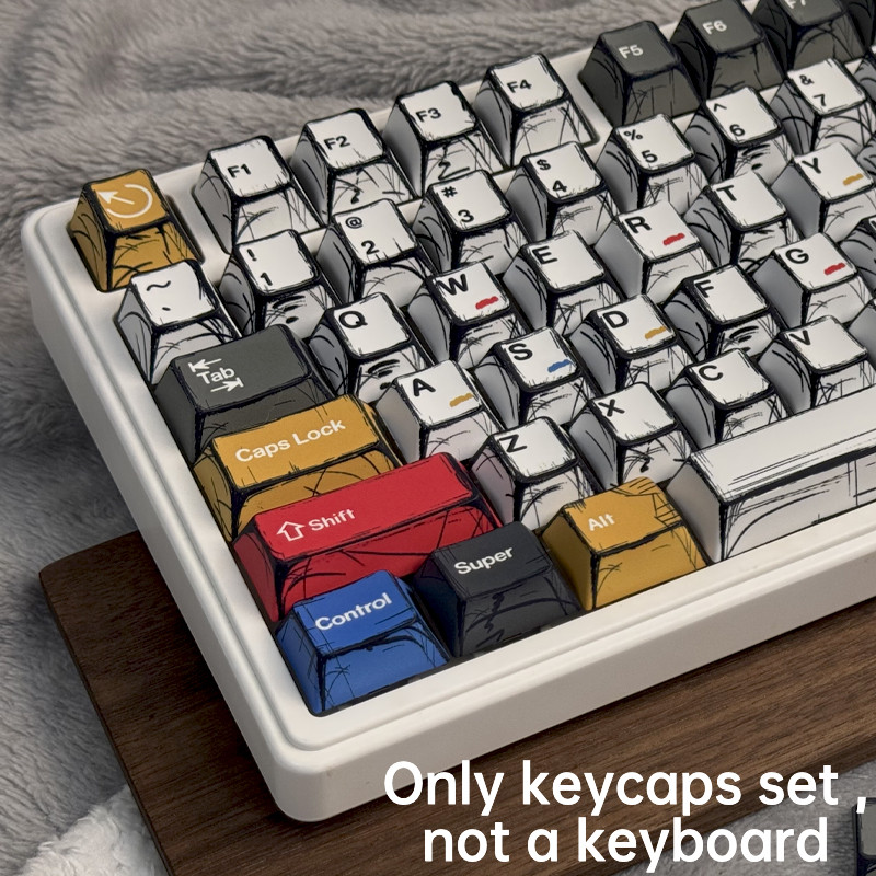 PBT Keycap Cherry Comic Style 136 Key Hand-painted sketch Classic ...