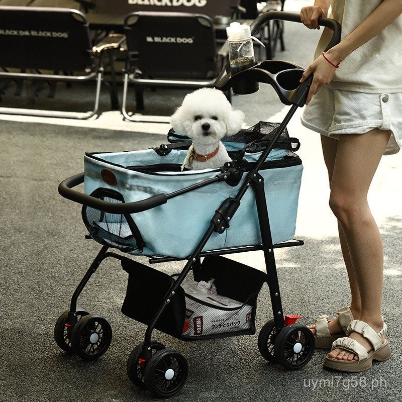 Cute Pet Stroller out Puppy Trolley Dog Walking Car Cat Portable ...