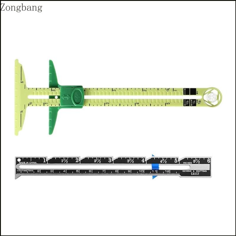 Zong 2Pcs Sliding Gauge Sewing Measuring Tool Plastic Quilting Ruler ...