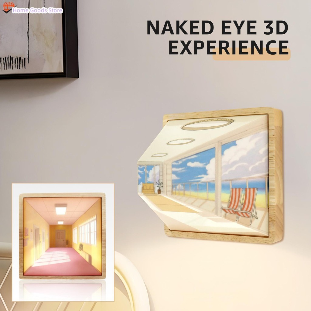 3D Visual Night Light Wood Three Dimensional Visual Effect LED Lights ...