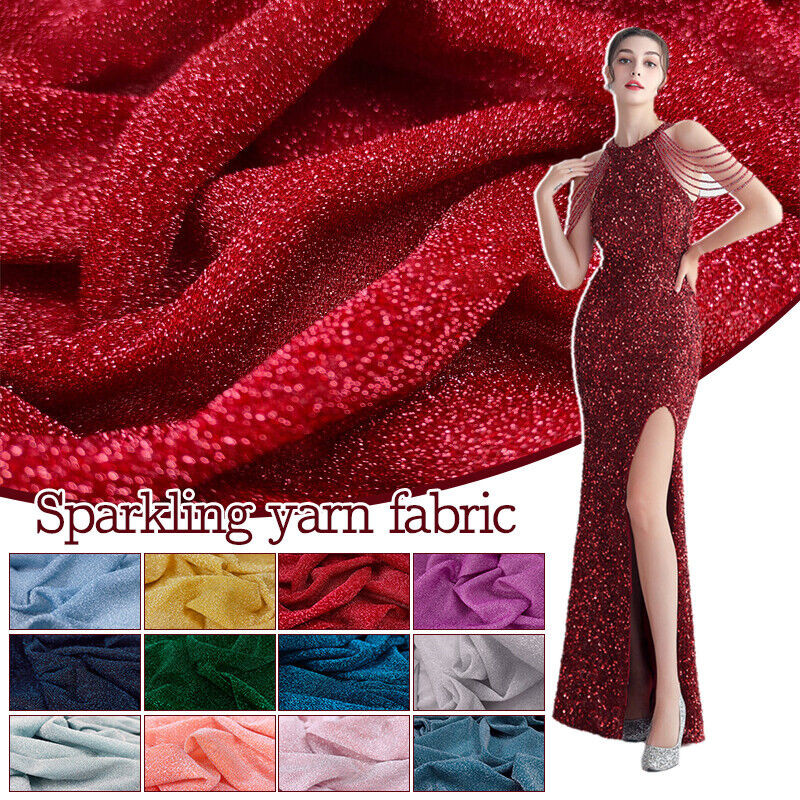 50*150cm Bright Shimmer Glitter Fabric Wedding Party Curtain Handmade ...