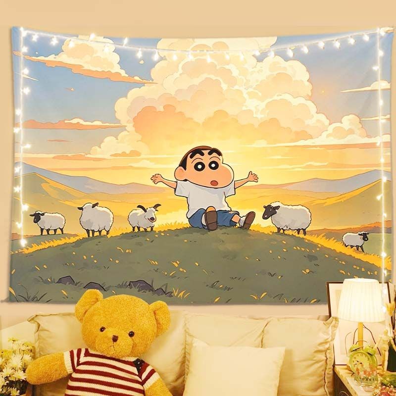 Anime Crayon Shin-chan cartoon cute hanging cloth dormitory wall ...