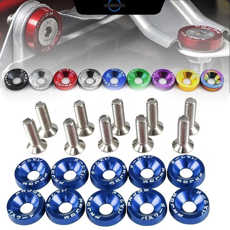 10pcs M6 JDM Fender Washers Bumper Washer and Fender Screw Car Styling ...