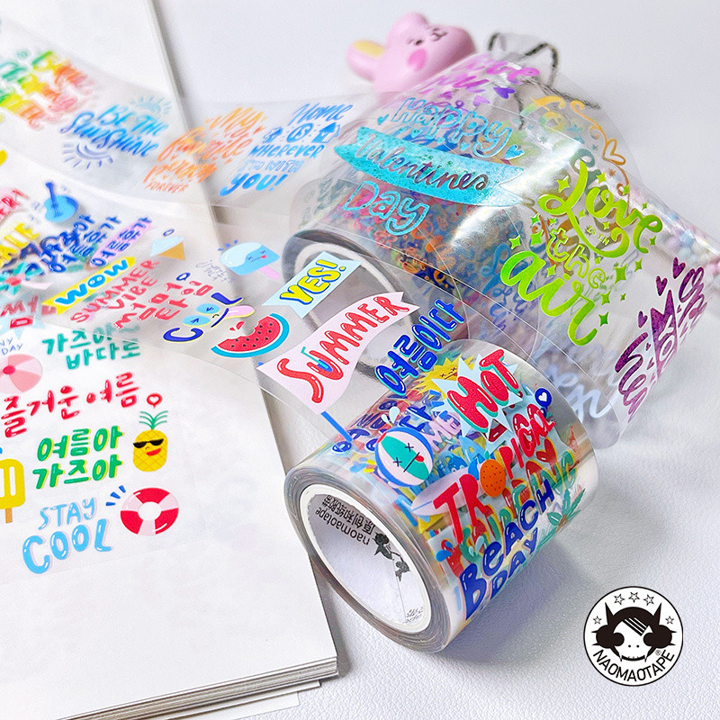 naomaotape Original and Paper Adhesive Tape Beach Party Transparent PET ...