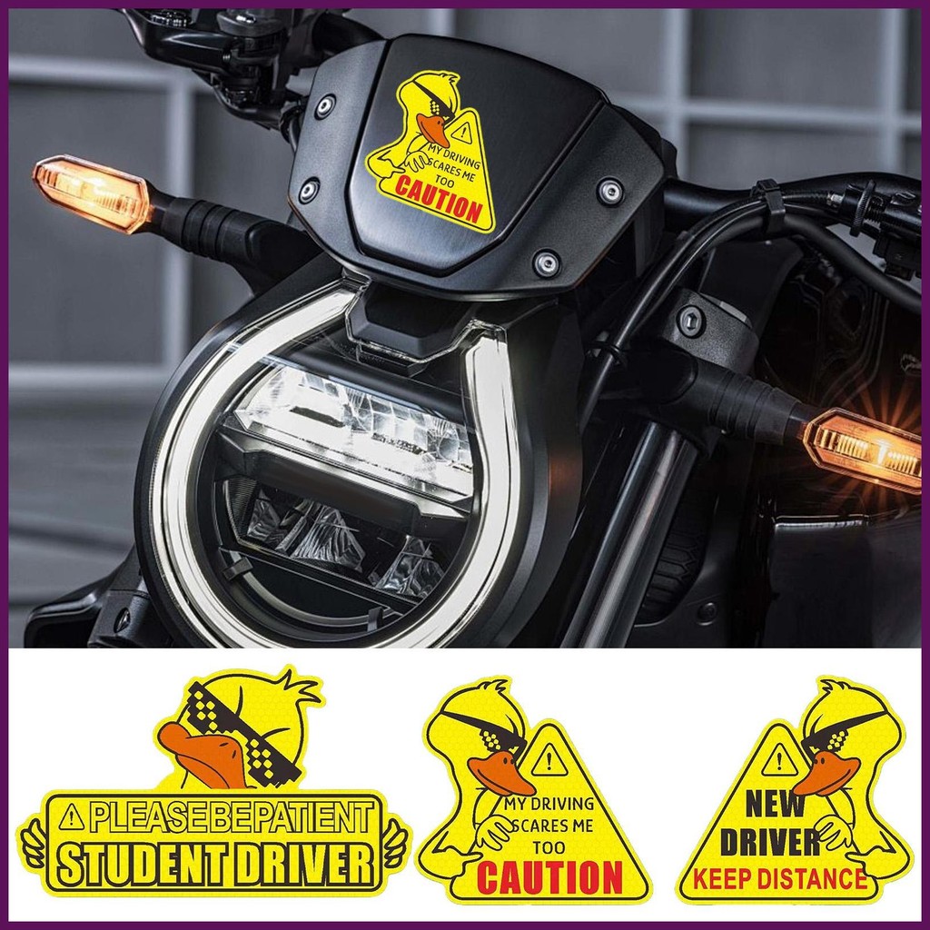 New Driver Stickers Bumper Sticker Safety 3 Pieces Cute Duck Warning ...