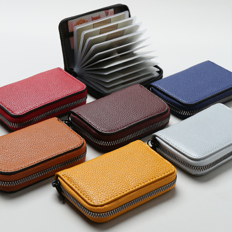 26 Card Slots Large Capacity Small Zipper Ladies Fashion Organ Card ...