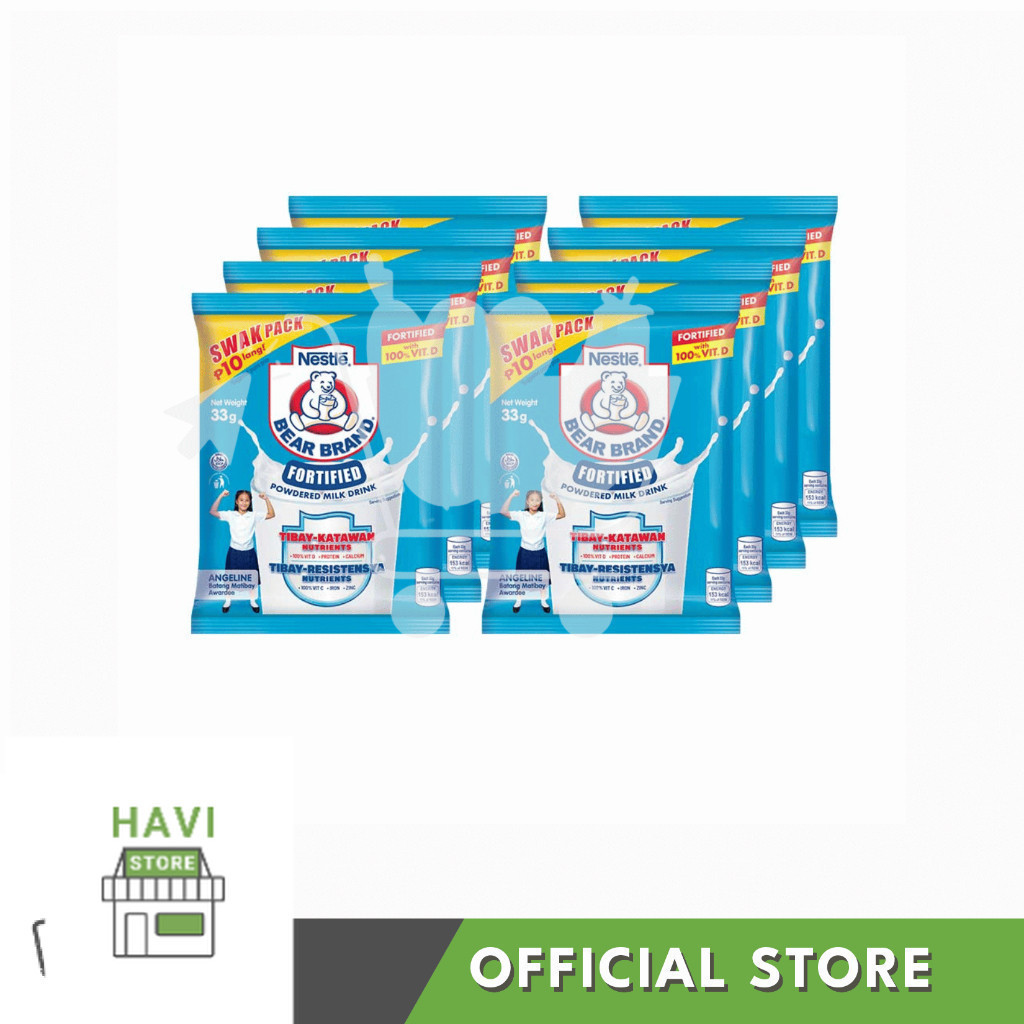HAVI STORE BEAR BRAND FORTIFIED MILK SWAK STORE 33G X 8PCS | Shopee Philippines