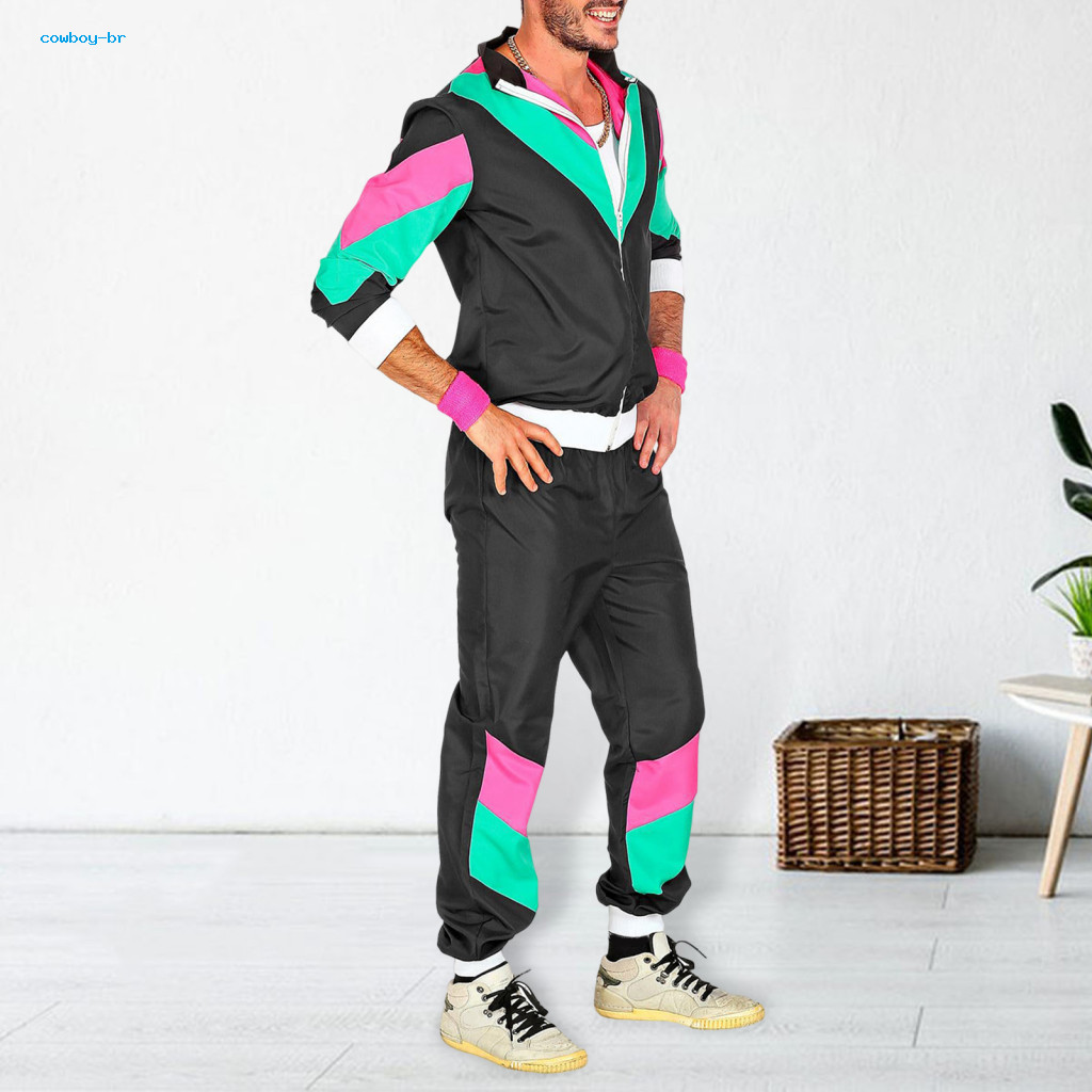 Hanboger 80s Hipster Jogger Outfit Vintage Style Tracksuit Retro Hip ...
