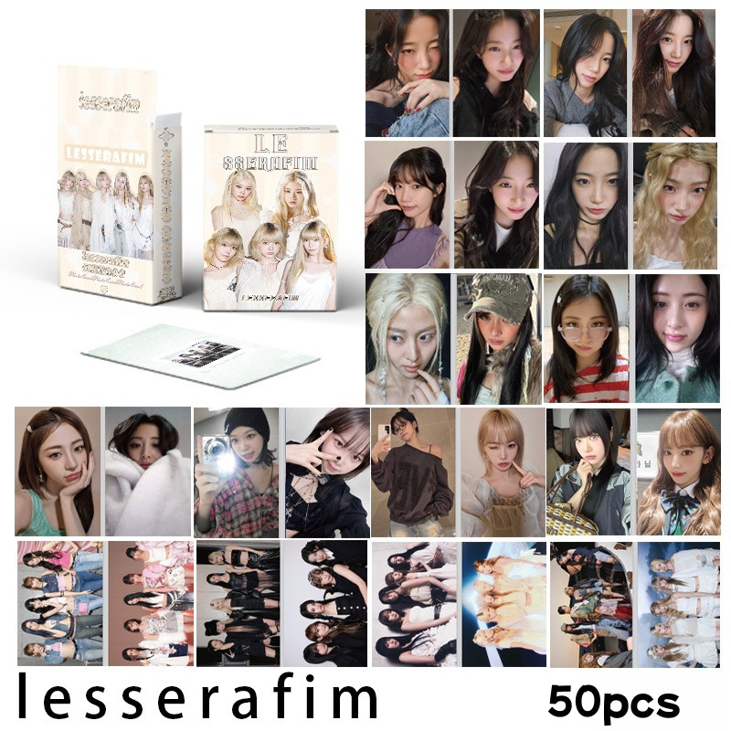50-119pcs LE SSERAFIM Laser HOLOGRAPHIC LOMO Cards EASY Album Sakura ...