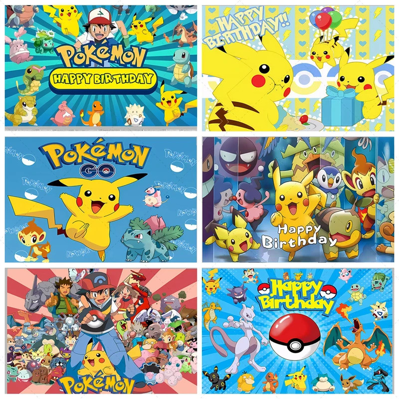 Pokemon Party Background Decoration Pikachu Bulbasaur Squirtle Theme ...