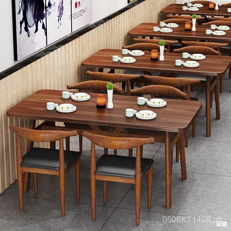 Fast Food Restaurant Dining Table Rectangular Hotel Table and Chair Set ...