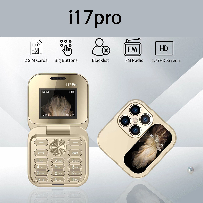 i17pro Palm Flip Mobile Phone with Camera Dual SIM Small Fashion ...