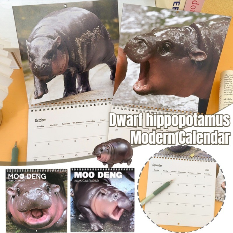 Fashion Creative Moo Deng New Year Calendars 2025 New Dwarf ...