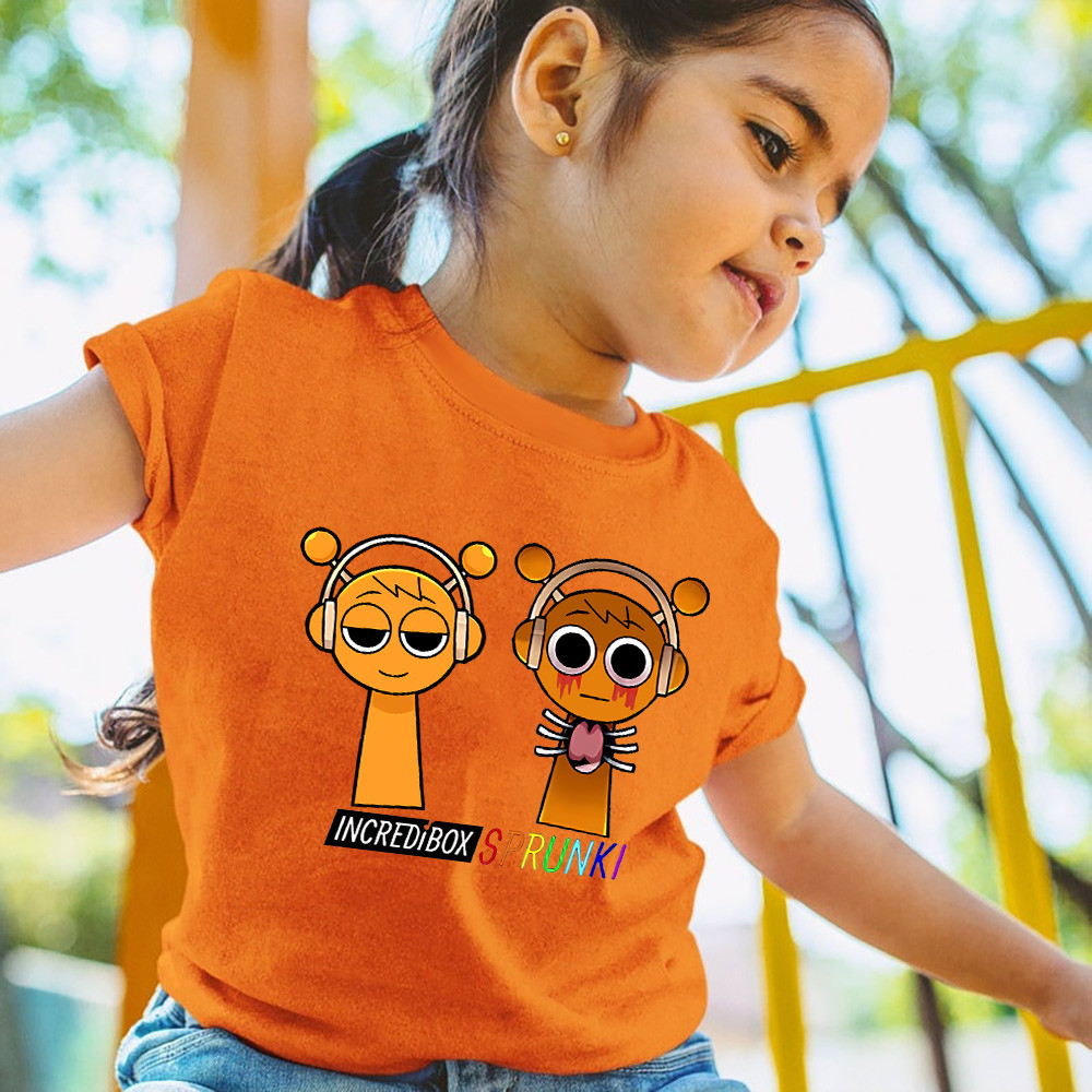 Boys and Girls Short Sleeve T-shirt Incredibox Sprunki Characters ...