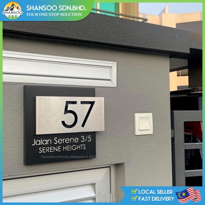 Custom Made Stainless Steel House Plate Address Nombor Rumah Tanda ...