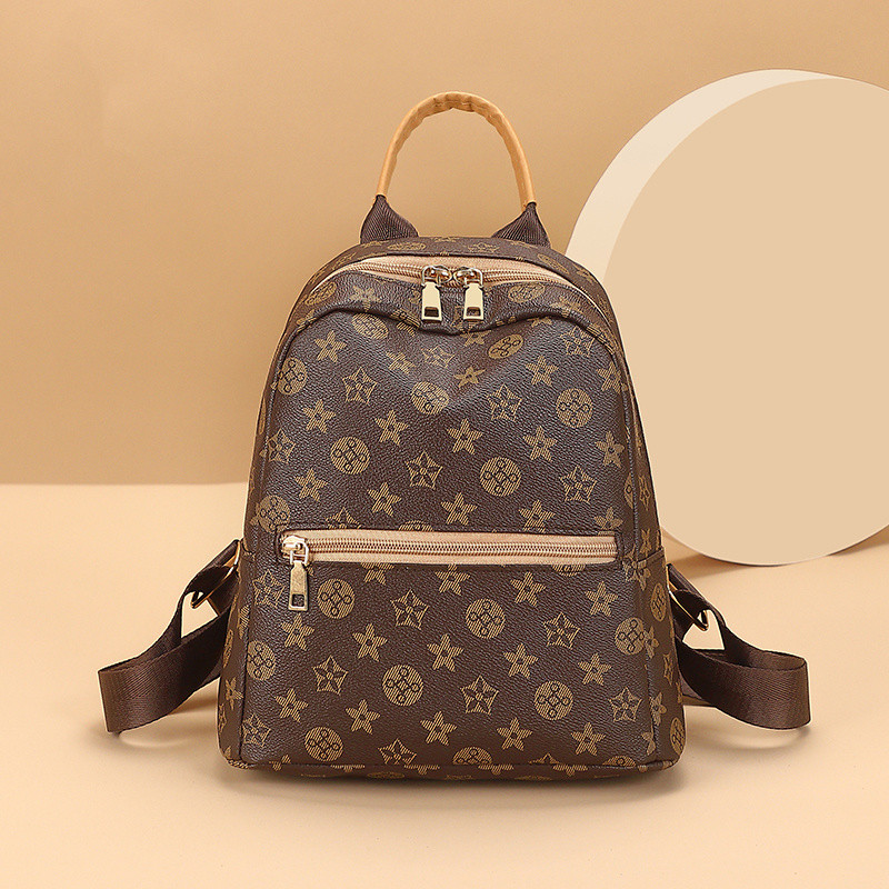 Small Backpack for Women Parisian Backpack Vintage Double-Shoulder ...