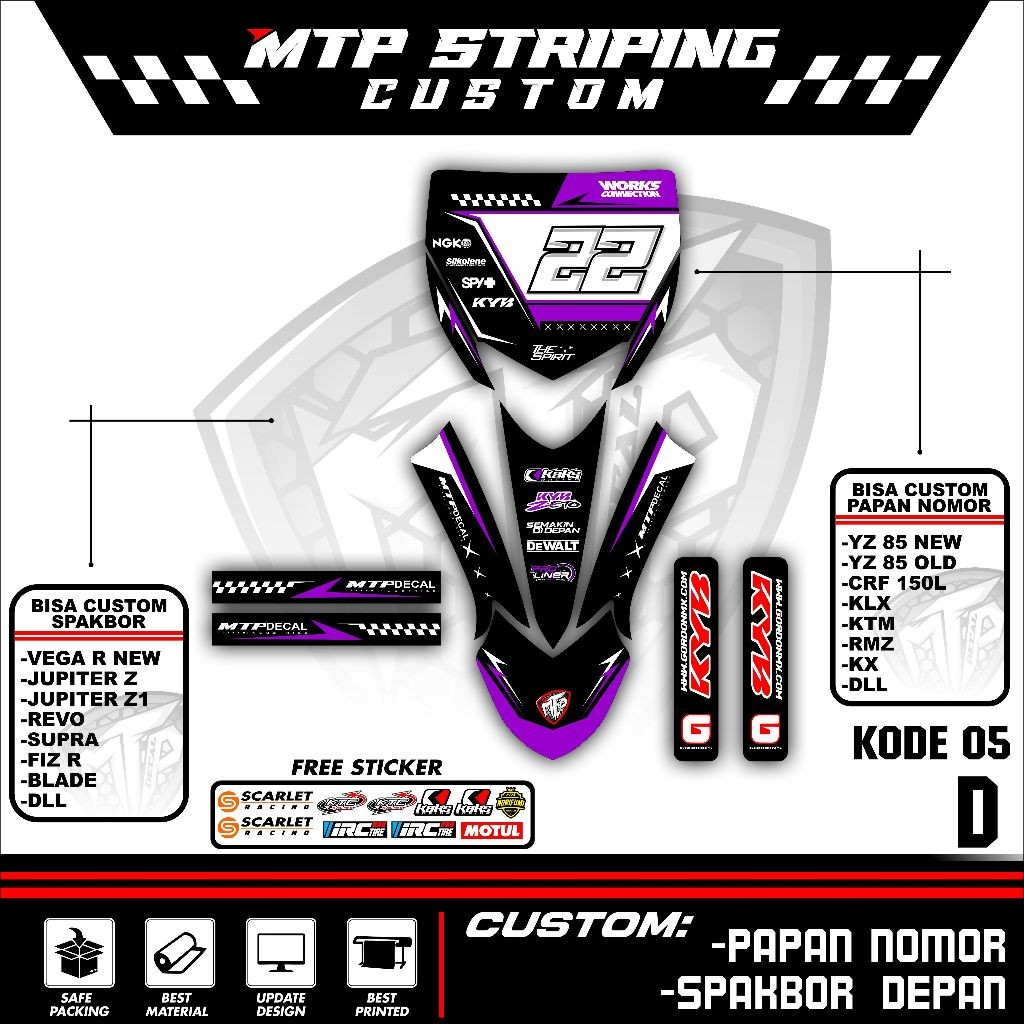 Decal STICKER RBT BOARD NO START AND LATEST CUSTOM FRONT SPAKBORS CAN ...