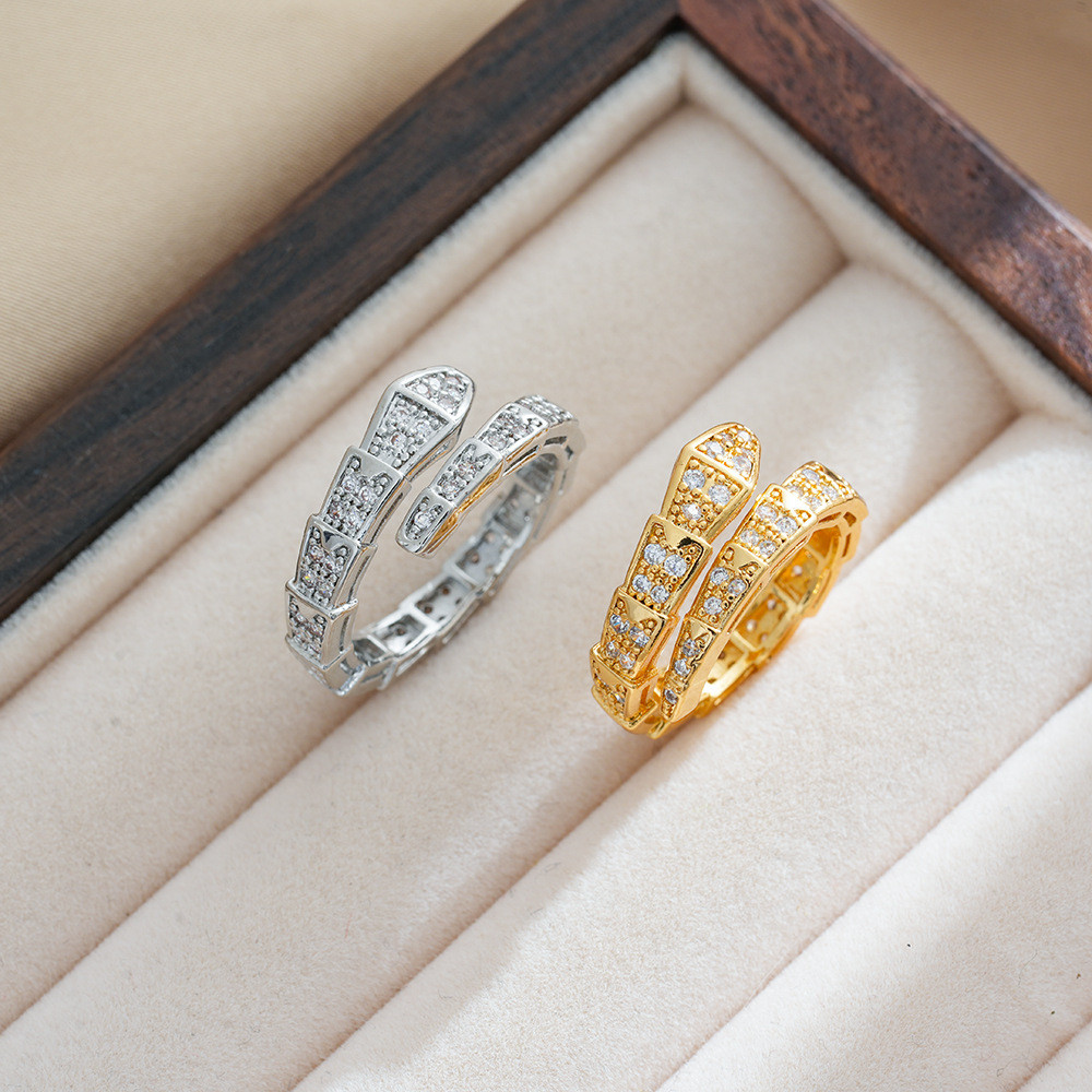 European American Light Luxury Snake-Shaped Snake Bone Ring Female ins ...