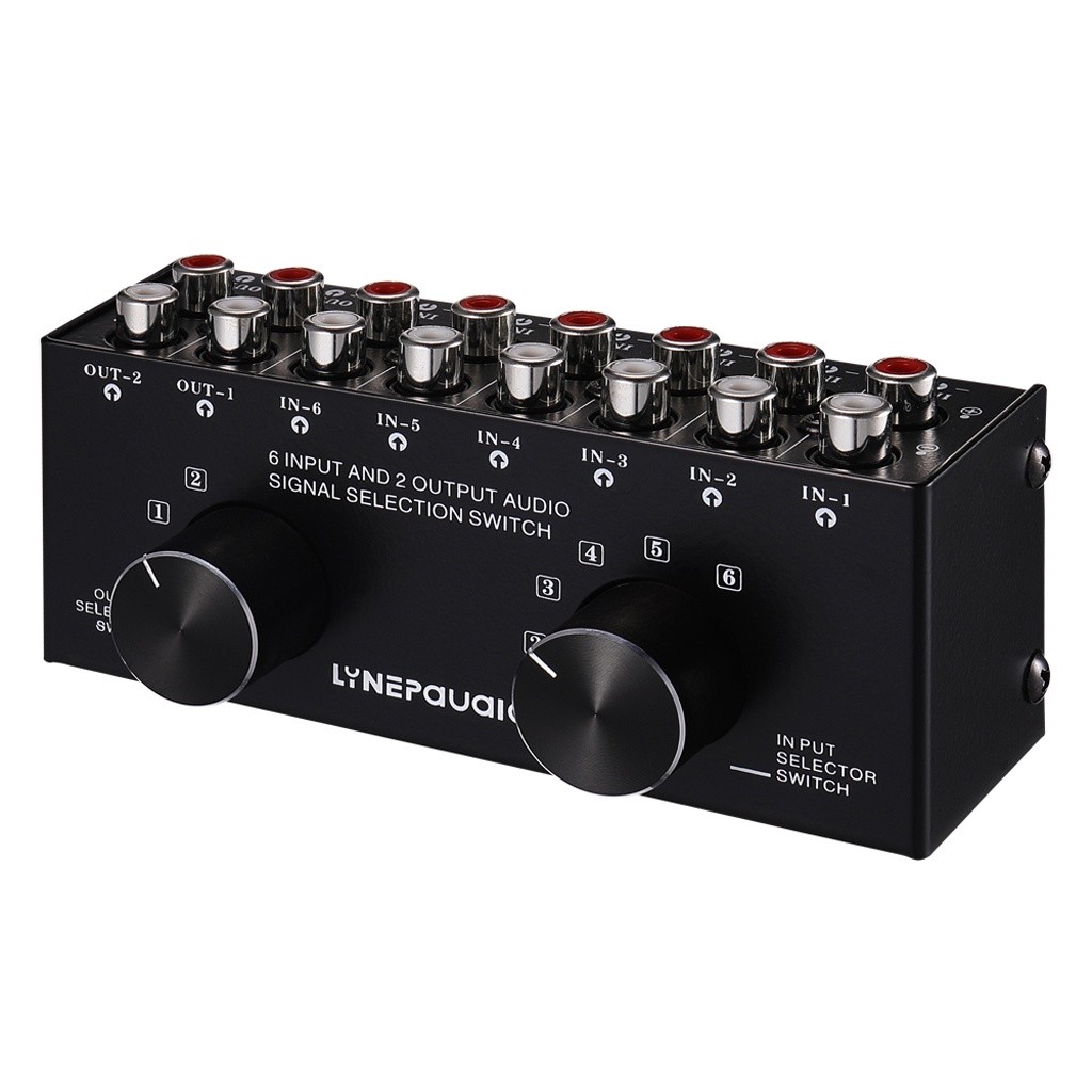 new 6 in 2 out audio source signal selection switcher headphone speaker ...