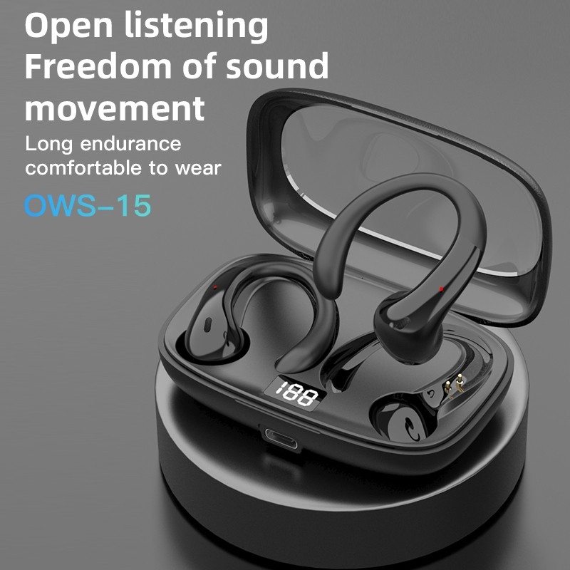 New OWS-15 Wireless Headphones Bluetooth Headset with Mics HiFi Stereo Sound Earphones Smart ...