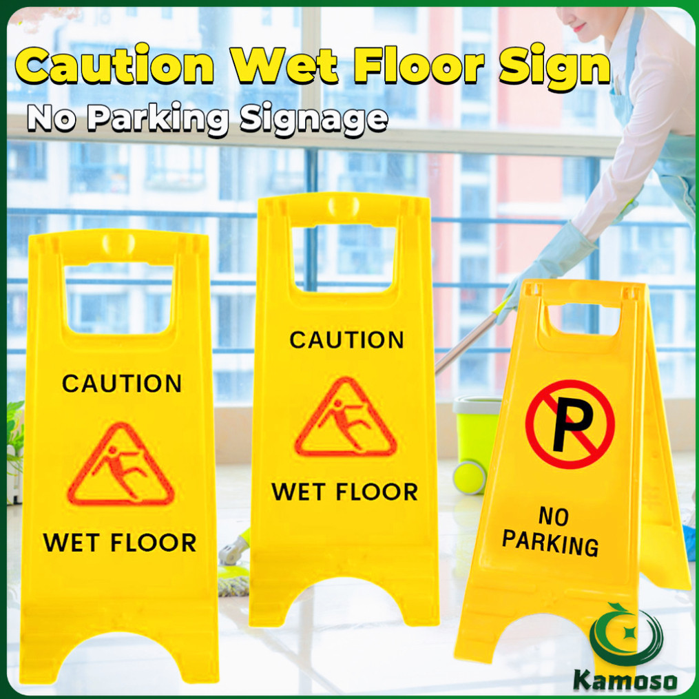K.O. Foldable No Parking Signage Caution Wet Floor Signage Eye-catching ...