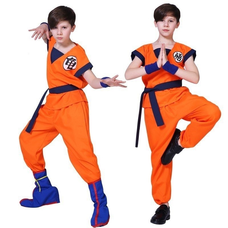 Full Set Anime Dragon Ball Z Costume For Kids Son Goku Cosplay ...