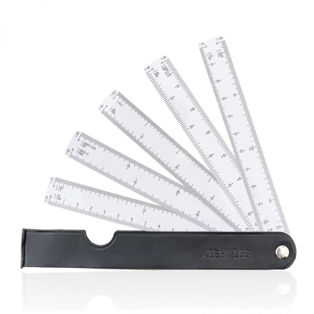 Plastic Architect Engineering Drafting Metric Fan Scale Ruler, Foldable ...