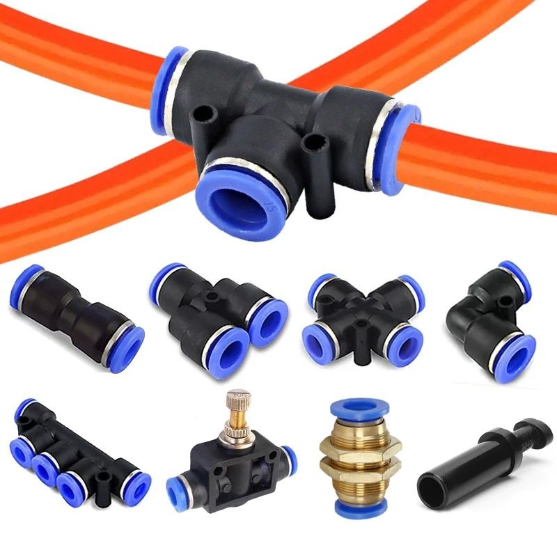 20/50/100PCS Pneumatic Fittings Quick Connector Air Hose Tube Connectors Plastic PU PY 4mm 6mm ...