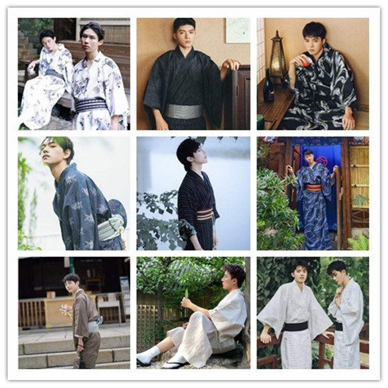 [10 Styles] Japanese Samurai Clothing Men Kimono Improved Yukata ...