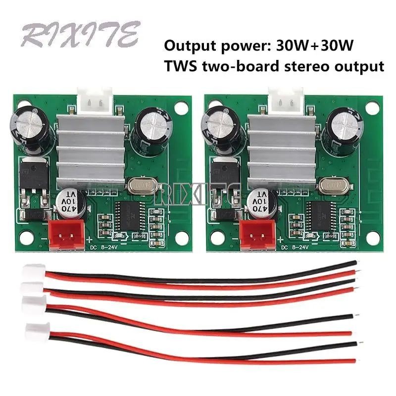 2PCS Bluetooth Audio Power Amplifier Board 30W+30W TWS Speaker Module ...