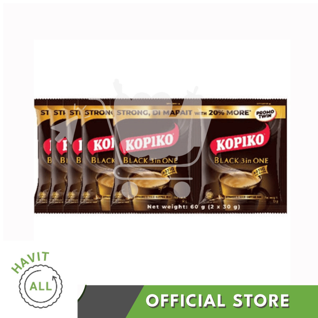 HAVITALL KOPIKO BLACK TWIN PACK 3IN1 COFFEE 56G x 10PCS | Shopee ...
