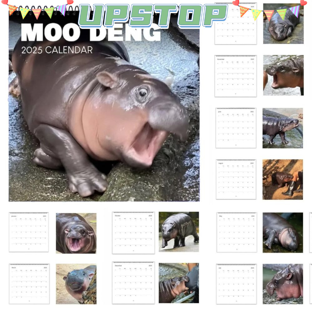 UPSTOPBO Calendar, Baby Hippo Creative Hippopotamus Calendar, 2025 Moo ...
