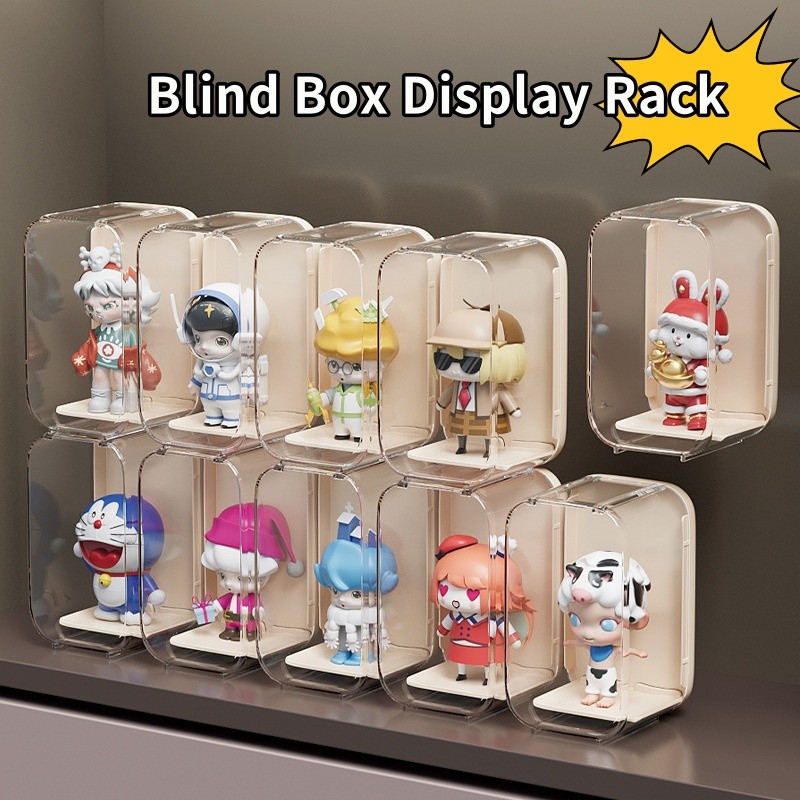 6PCS Blind Box Display Stand Dustproof Storage Box Bubble Mart Doll ...