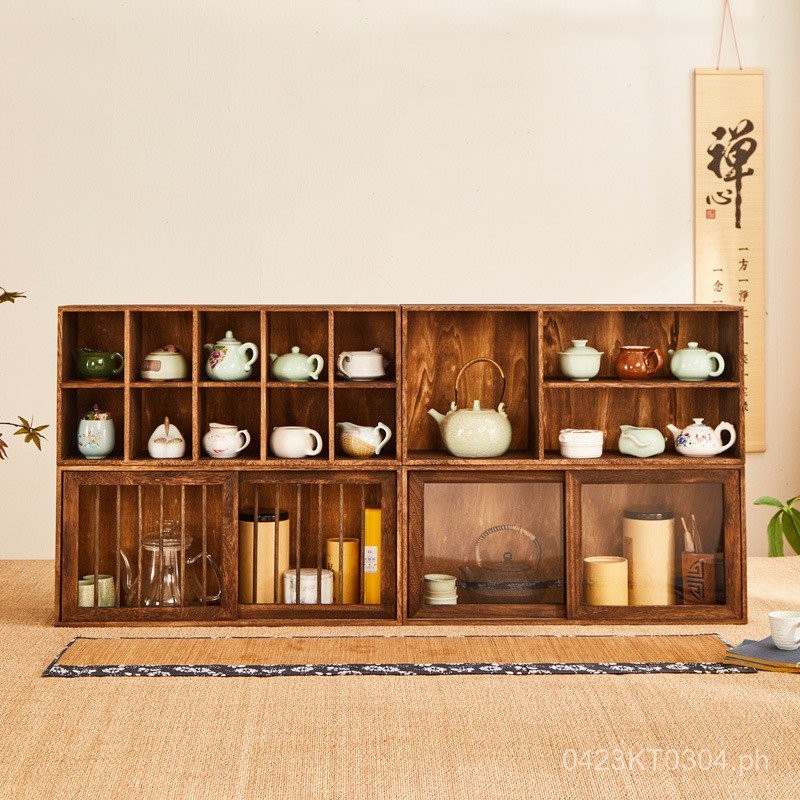 Desktop Dustproof Multi-Treasure Cabinet Tea Set&Teacup Rack Storage ...