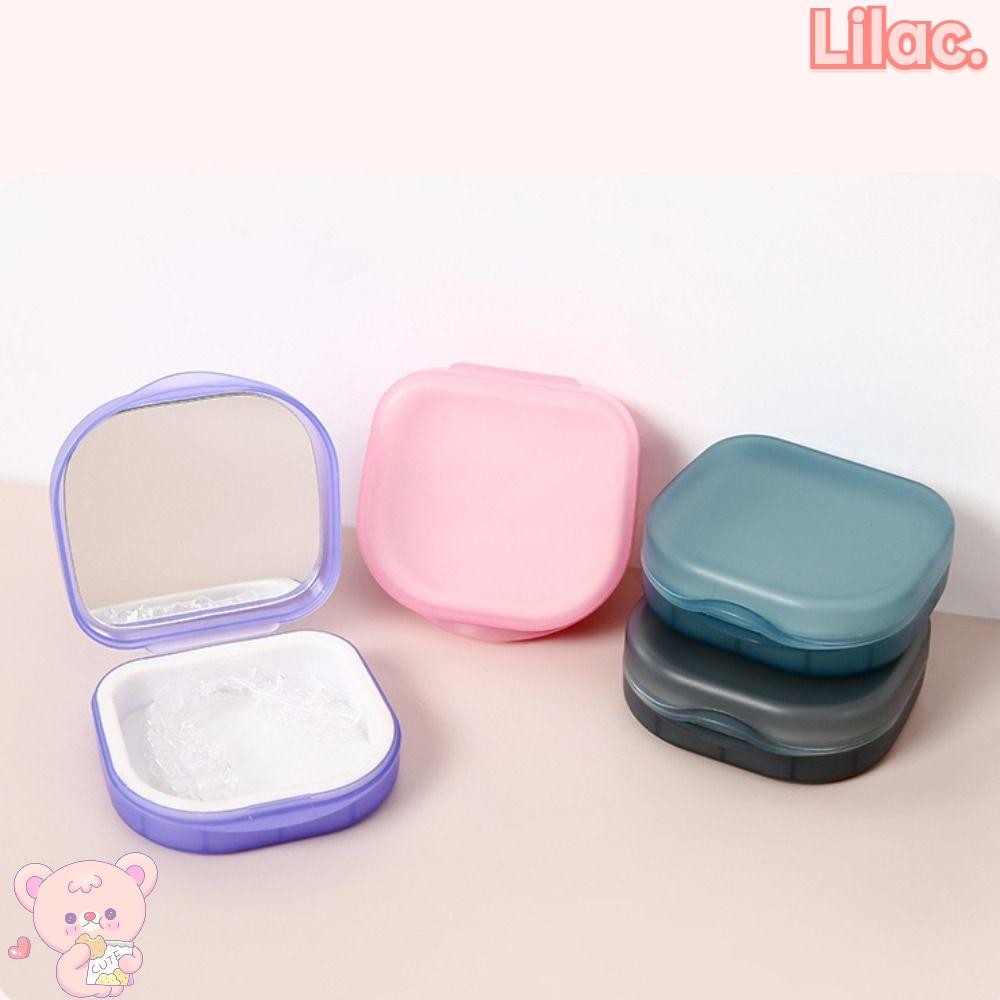 LILAC Braces Box, With Mirror Mini Denture Storage Box, Portable ...