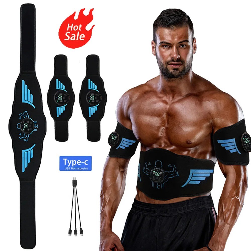 EMS Abdominal Toning Belt Muscle Toner Abs Trainer Electric USB ...