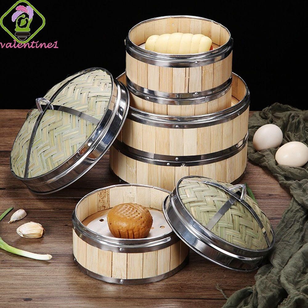 AVALENTINE Bamboo Steamer Dim Sum For Cooking Bamboo Lid Steam Basket ...