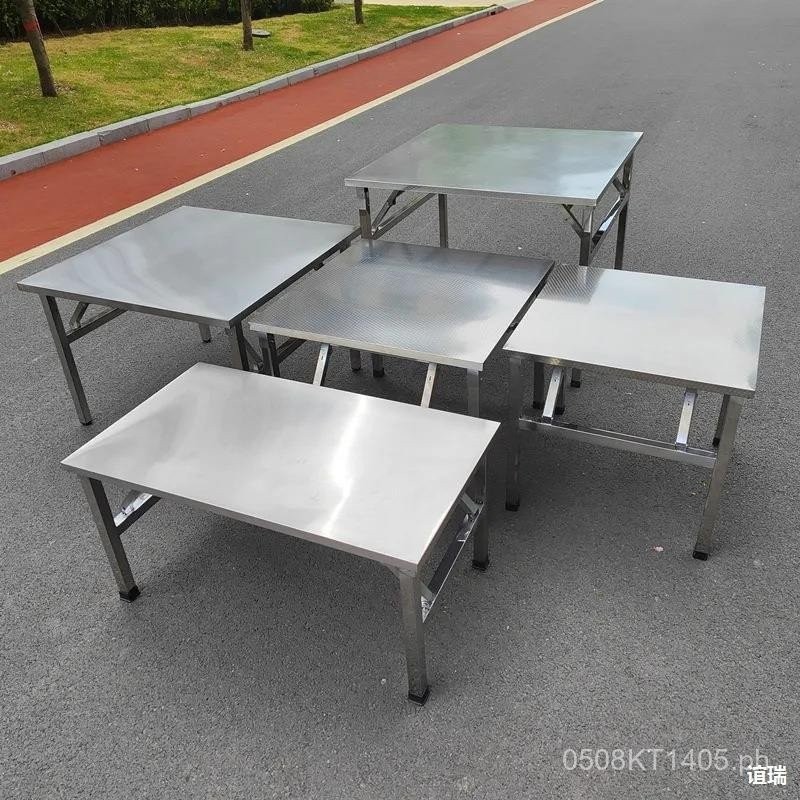 Stainless Steel Round Dining Table for Street Food Stalls, BBQ, Home ...
