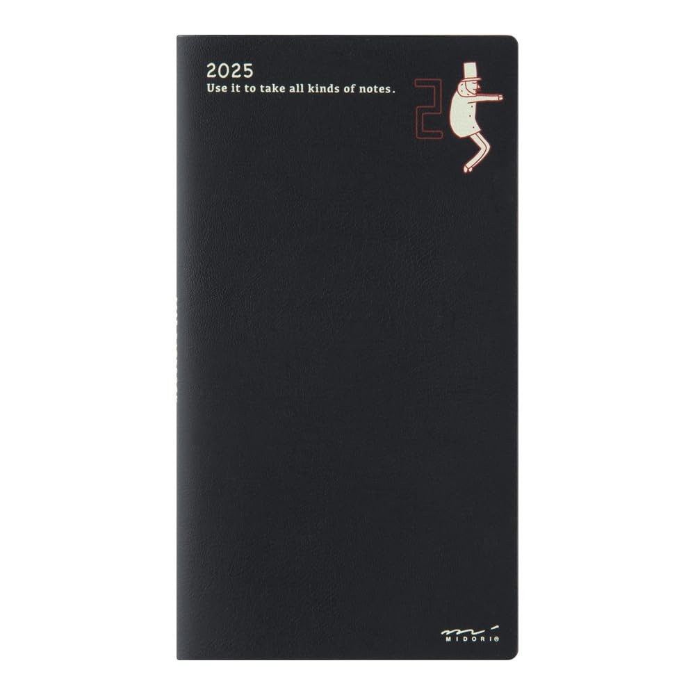 Midori Pocket Diary Notebook 2025 Slim Monthly Old Man Pattern 22301006 ...