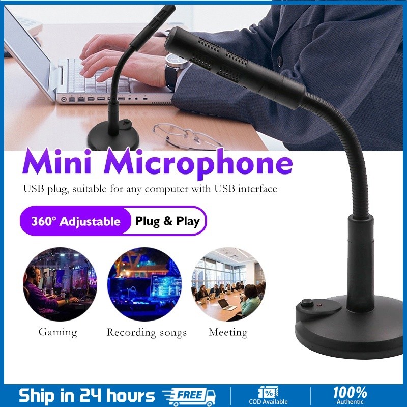 USB Microphone 3.5mm Computer Desktop Plug&Play Microphone ...