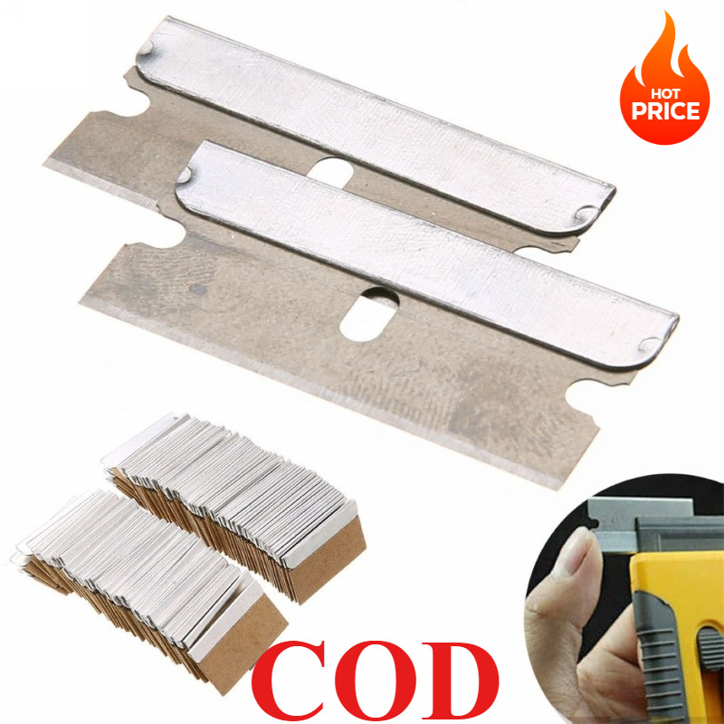 COD 100PCS Single Edge Razor Blade Replacement Carbon Steel Scraper ...