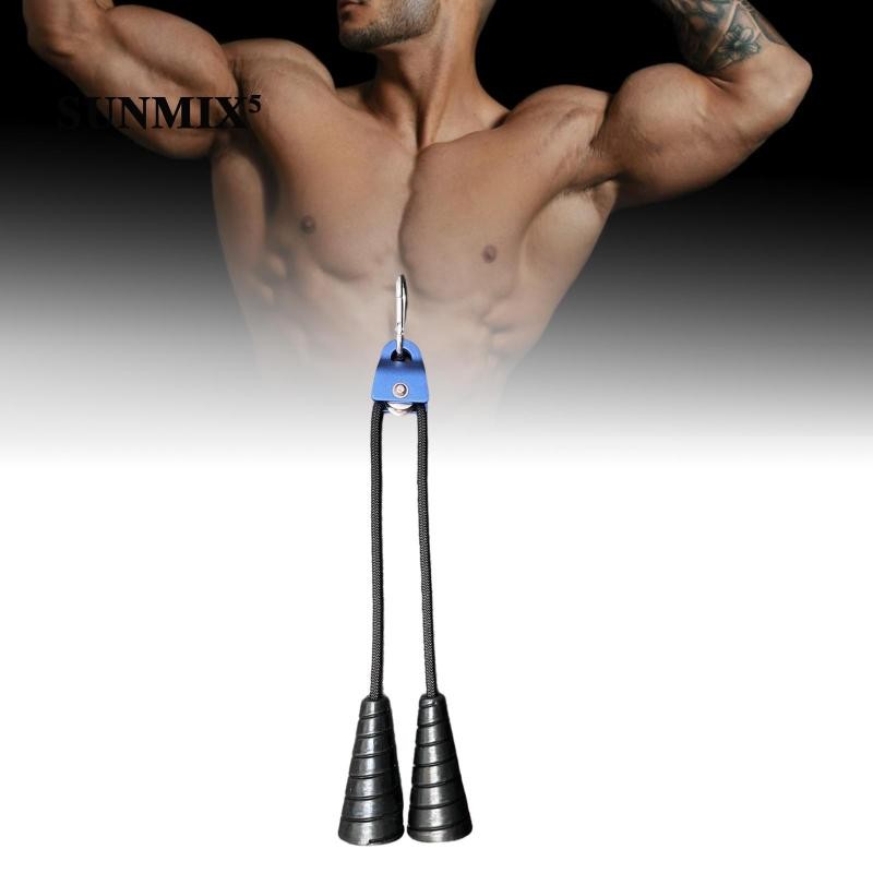 [ Pull Down Rope Bicep Tricep Bodybuilding Accessories Handle Double ...