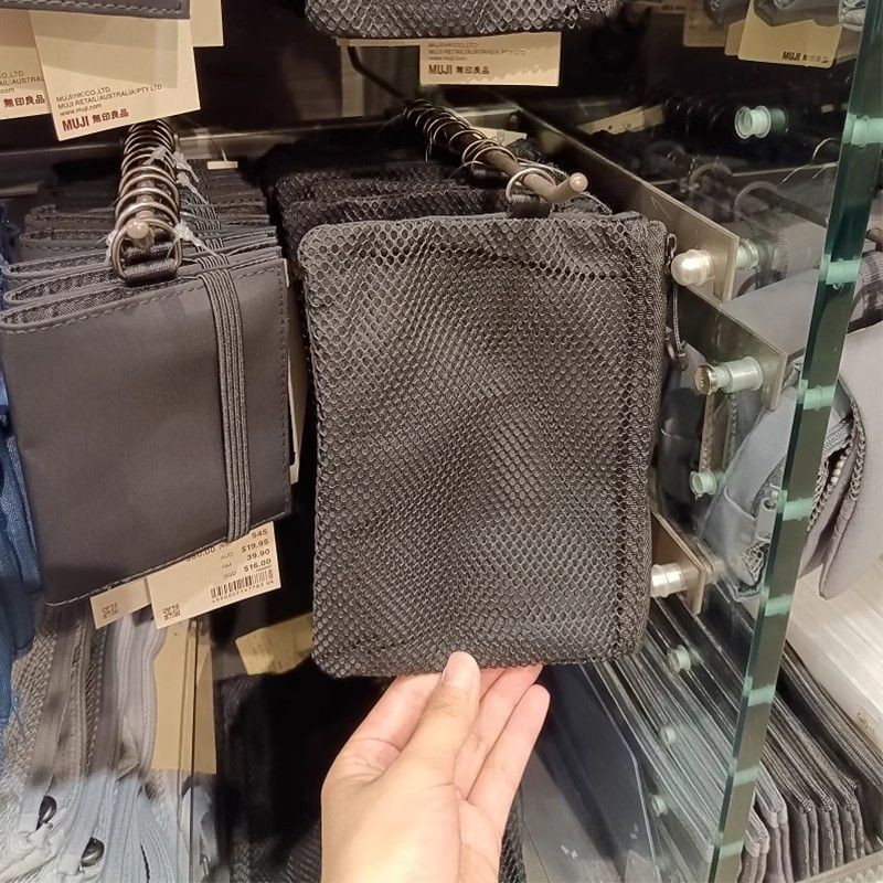 Puffocatˇ MUJI Double Zipper Bag Polyester Fiber Mesh Coin Purse ...
