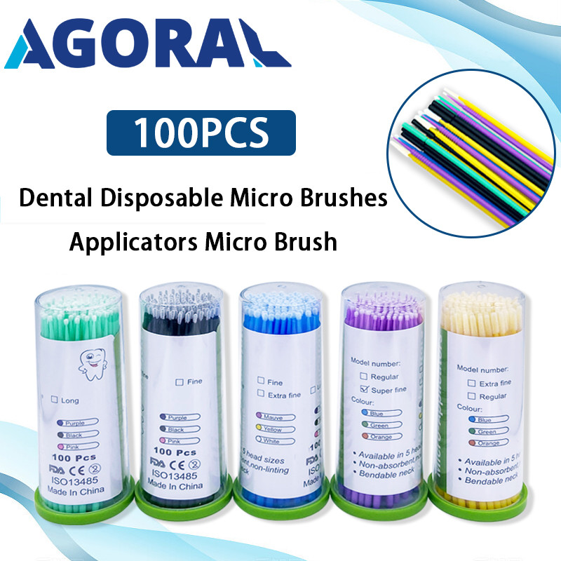 Agoral 100Pcs Disposable Micro Brushes Applicators Oral Extension Tools ...