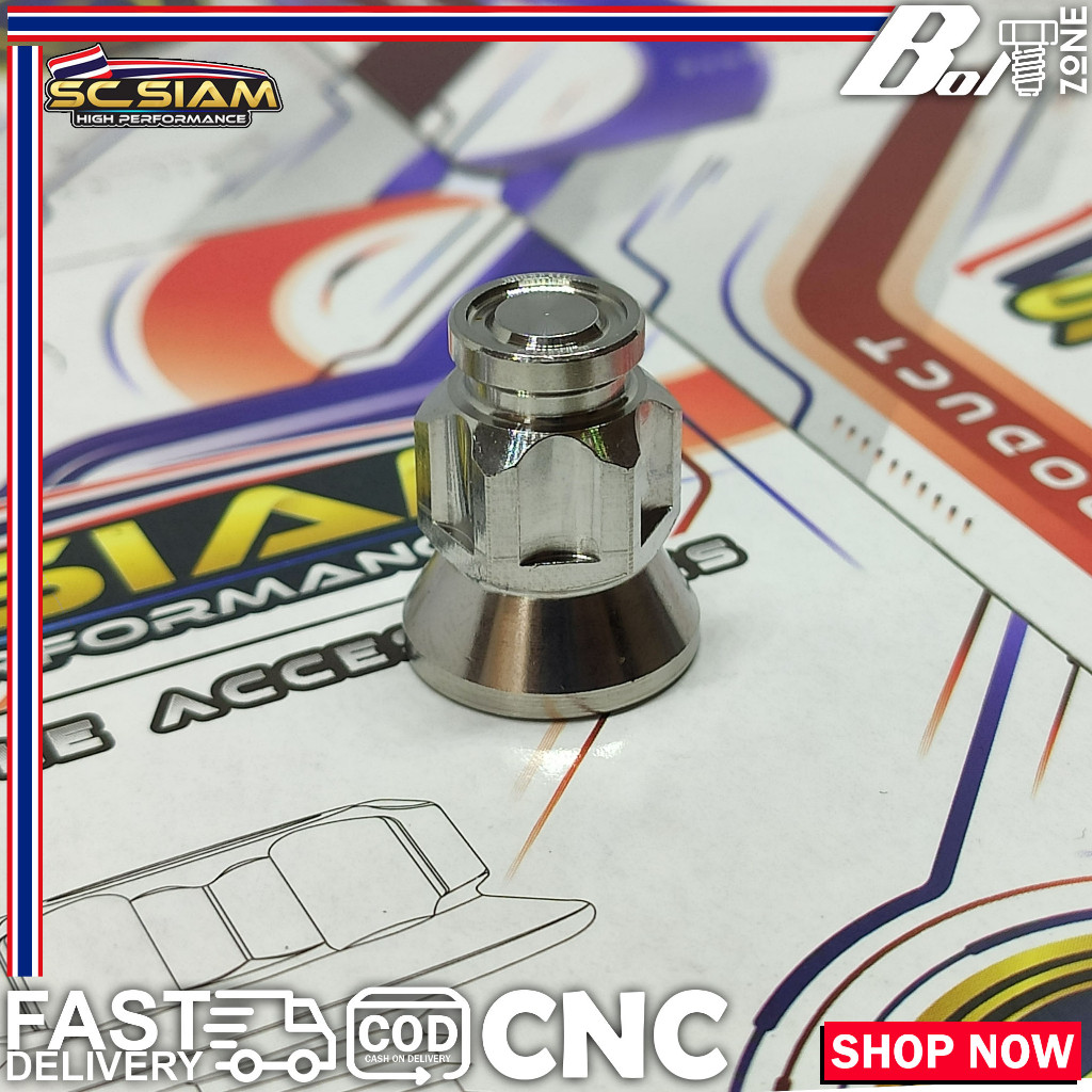 SC SIAM STAINLESS HEAD NUT CNC HONDA 100 / 110 ( XRM / RS / WAVE ...