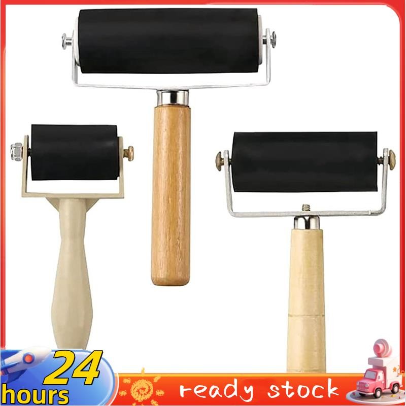 []3 Pack Rubber-Roller Brayer Rollers 1.4/2.4/4 Inch Art Craft Roller ...