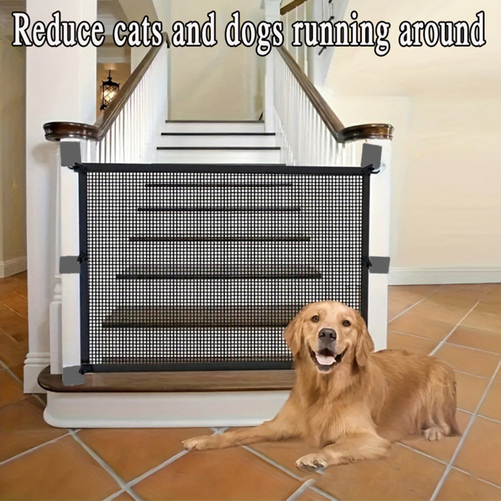Baby Safety Gate for Pets No Punch Fence Net Portable Mesh Pet Gate for ...
